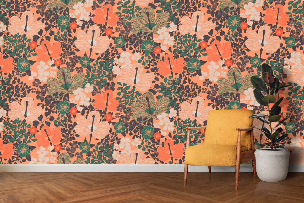 Lillian Red Wallpaper - Munike